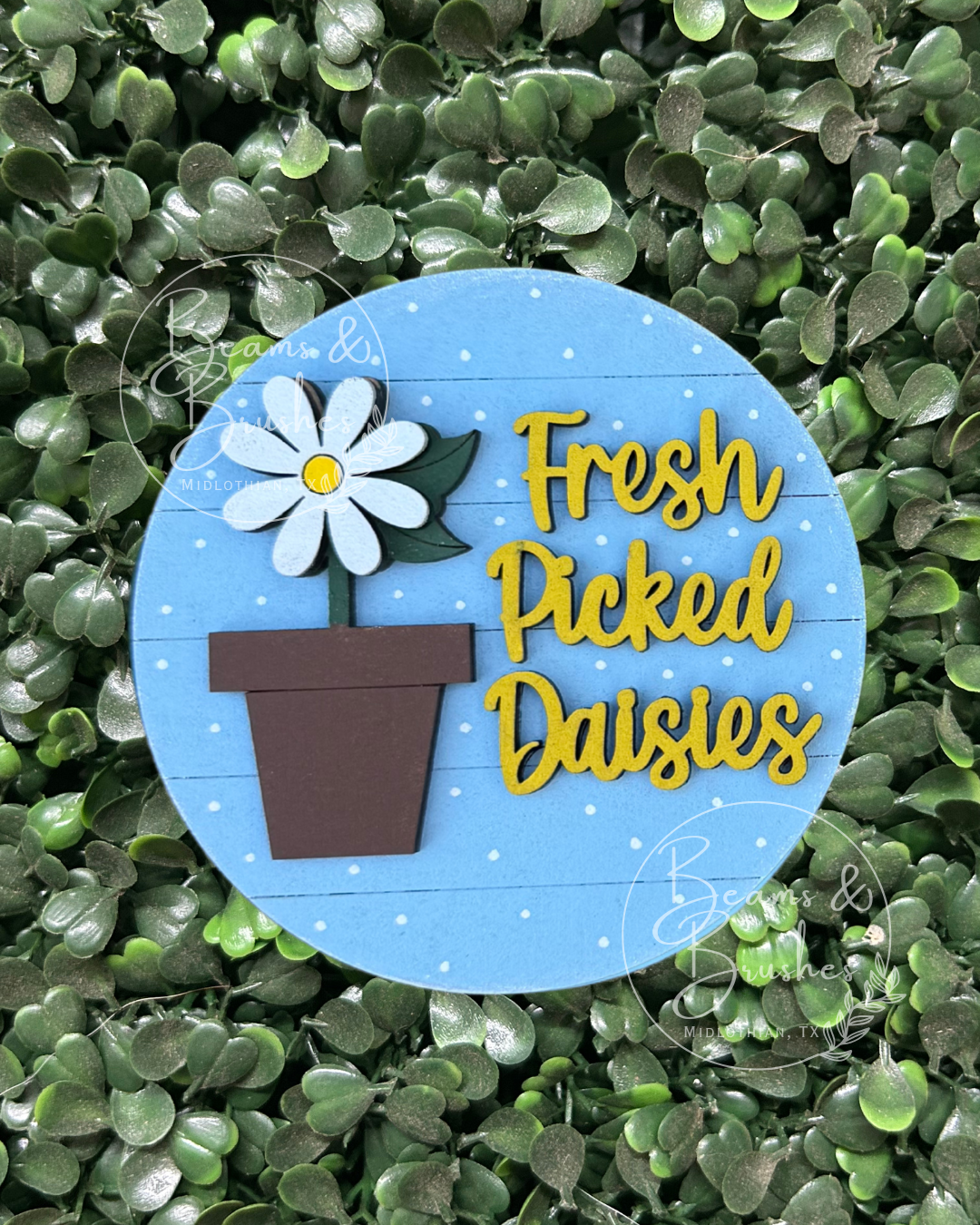 Fresh Picked Daisies 3 inch Round Insert – Beams & Brushes